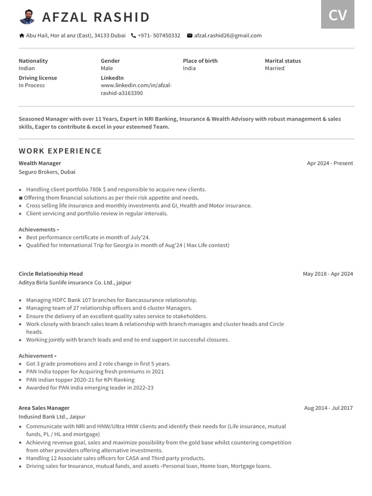 Afzal Rashid #Resume | PDF | Banks | Mortgages