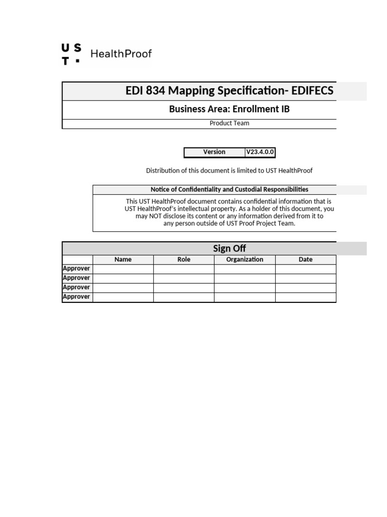 EDI 834 Mapping Specification Guide | PDF | Telephone Number | Zip Code