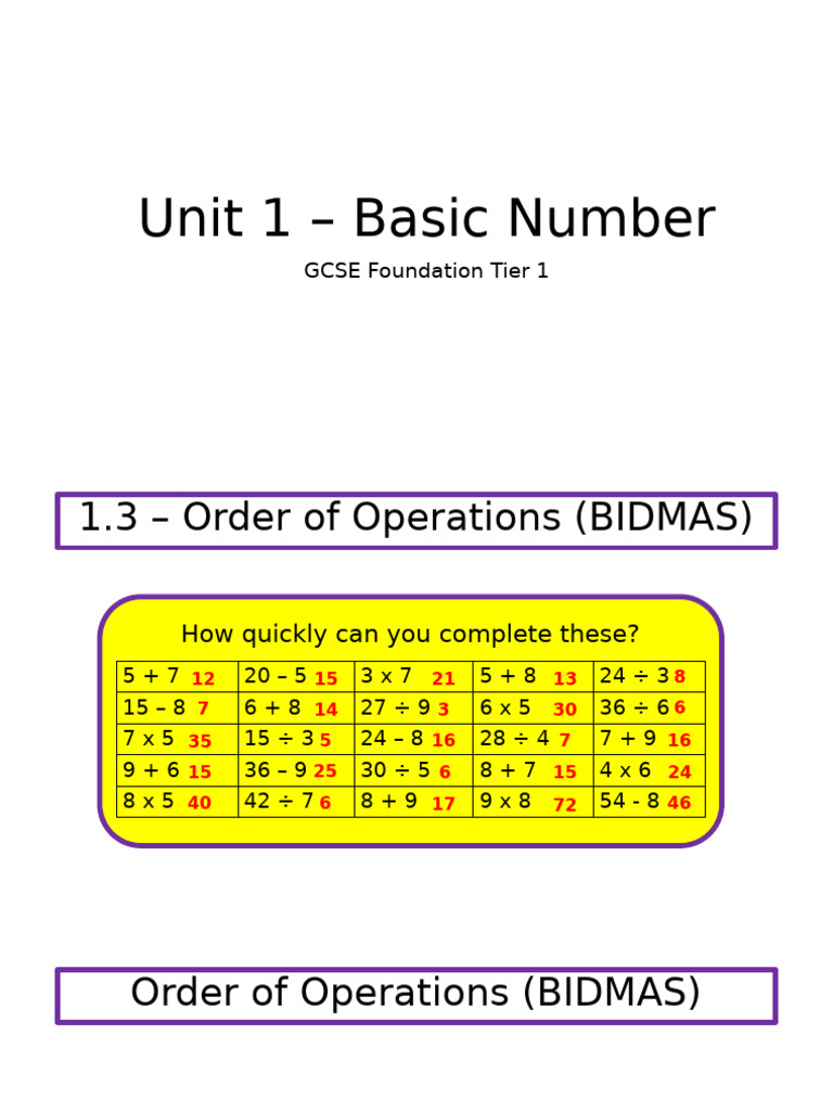 1.order of Operations (BIDMAS) | PDF | Computer Programming | Mathematics