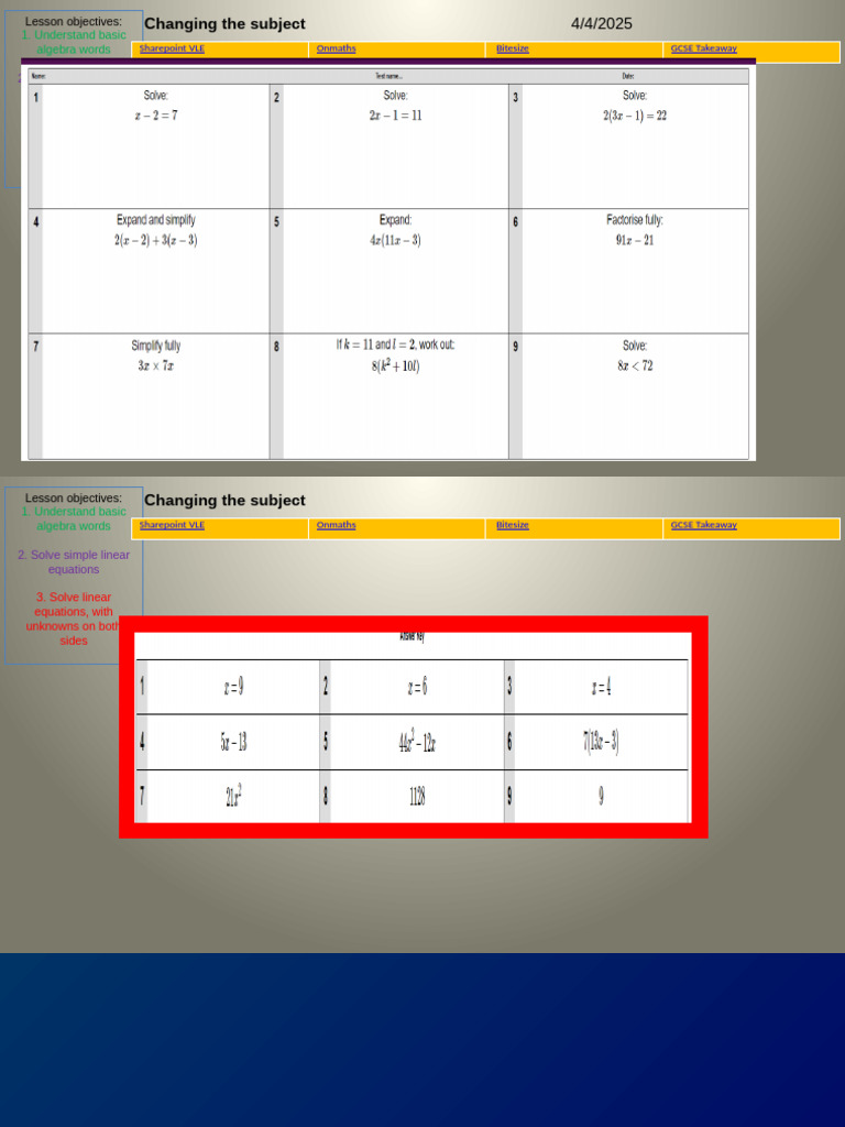 Changing-the-Subject-(1) | PDF | Equations | Algebra