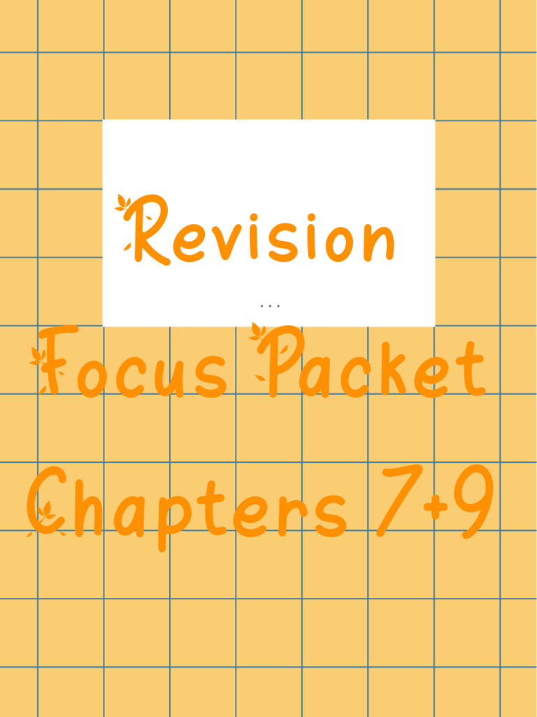 Revision 7+9+8.7 Focus Packet | PDF | Chemical Equilibrium | Catalysis