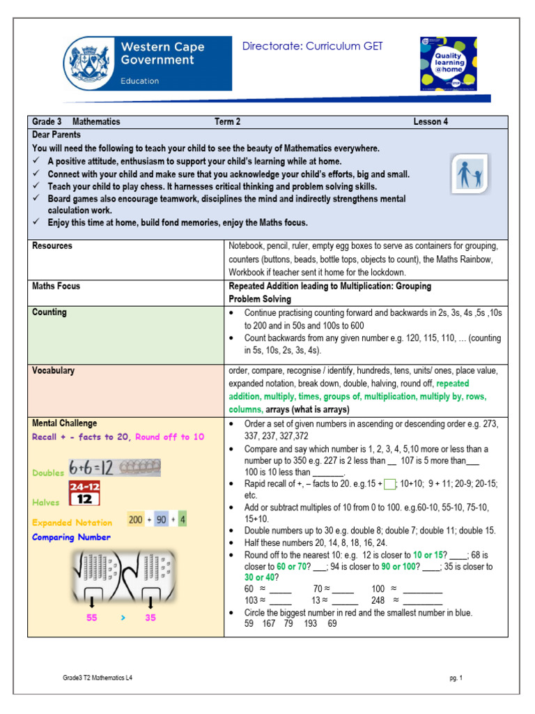 FP Grade 3 English Mathematics LP 11 - 15 May | PDF | Multiplication | Matrix (Mathematics)