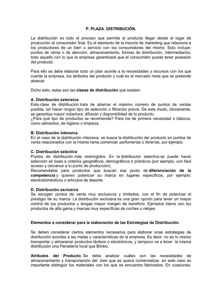 Distribución Extensiva en Marketing | PDF | Producto (Negocio) | Business