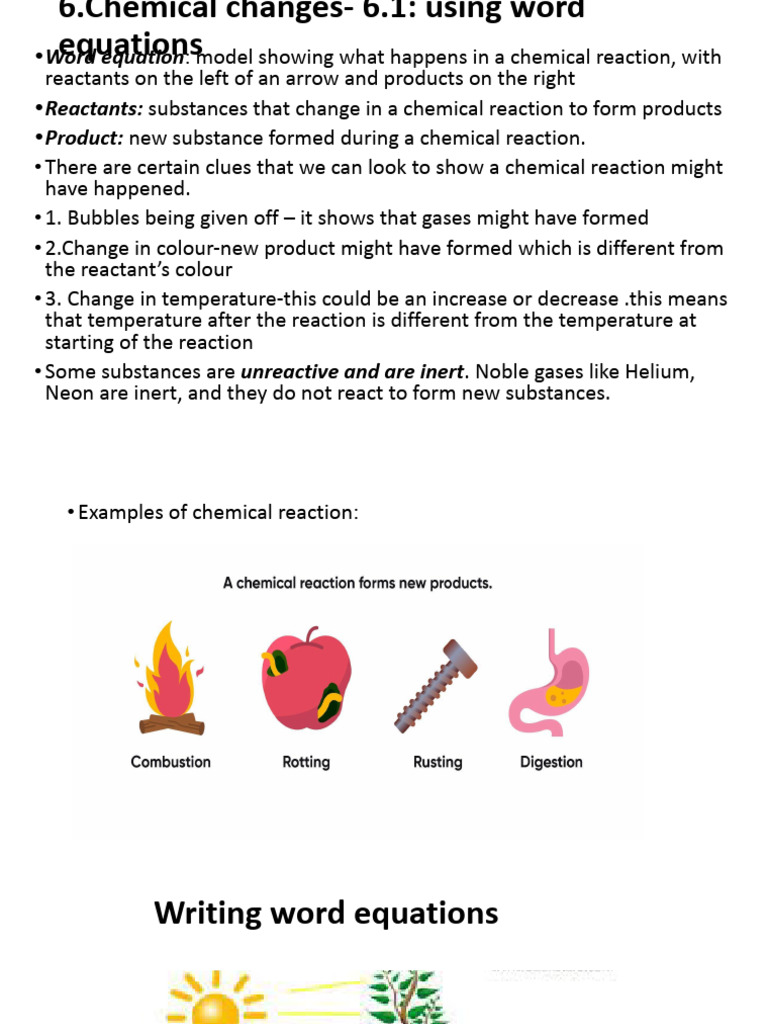 chemical changes grade 7 | PDF | Chemical Reactions | Chemical Substances