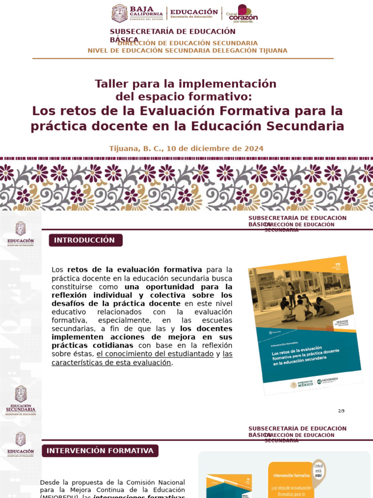 Presentación Taller Retos de La Evaluación Formativa | PDF | Evaluación | Enseñando