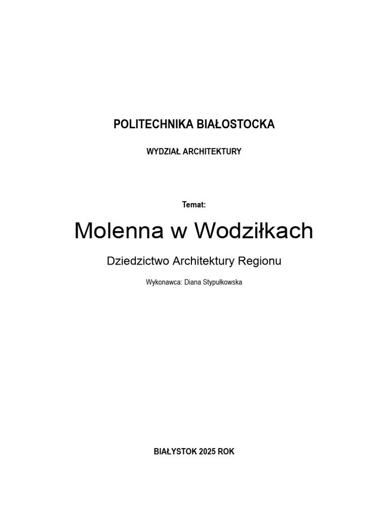 Molenna W Wodziłkach | PDF