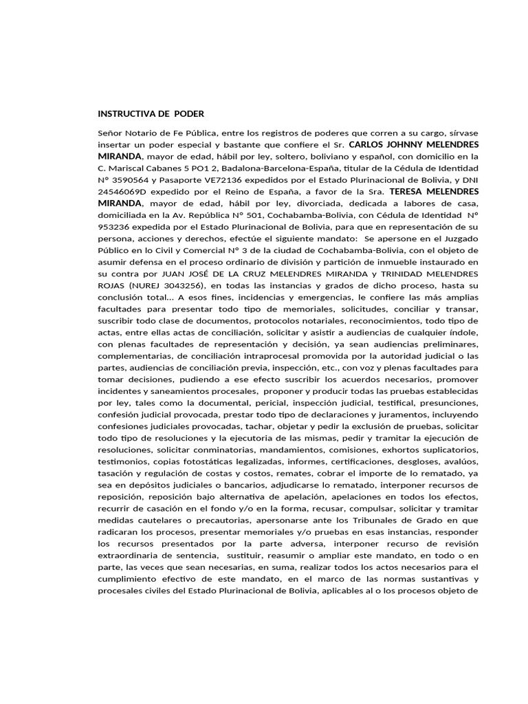 Instructiva de Poder | PDF | Apelación