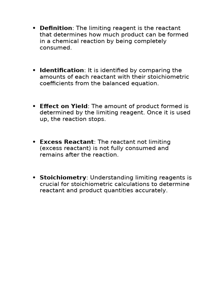 Understanding Limiting Reagents in Chemistry | PDF