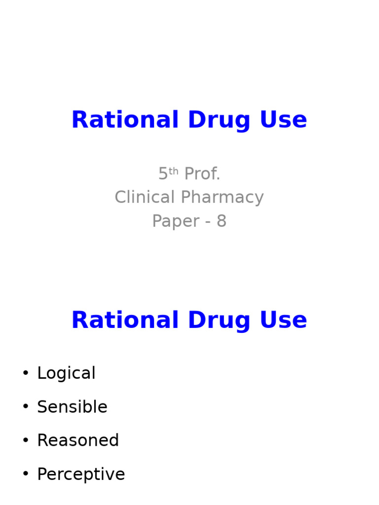 Rational Drug Use and Prescribing Guidelines | PDF | Medical ...