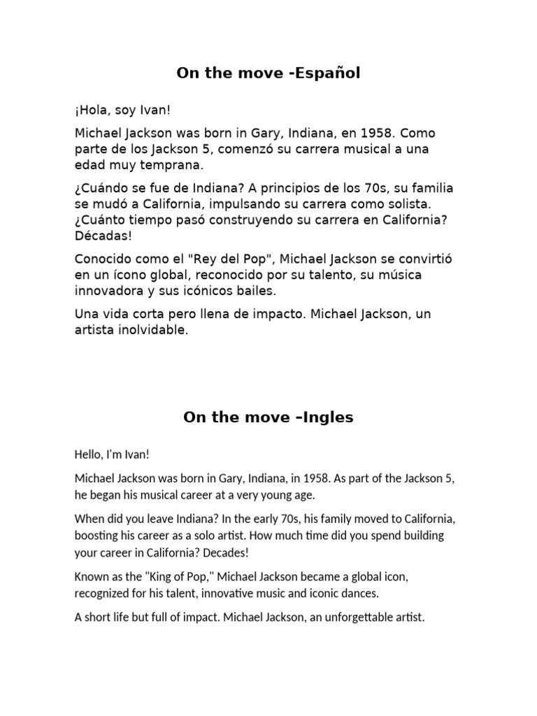 VideoINGLES-On The Move | PDF