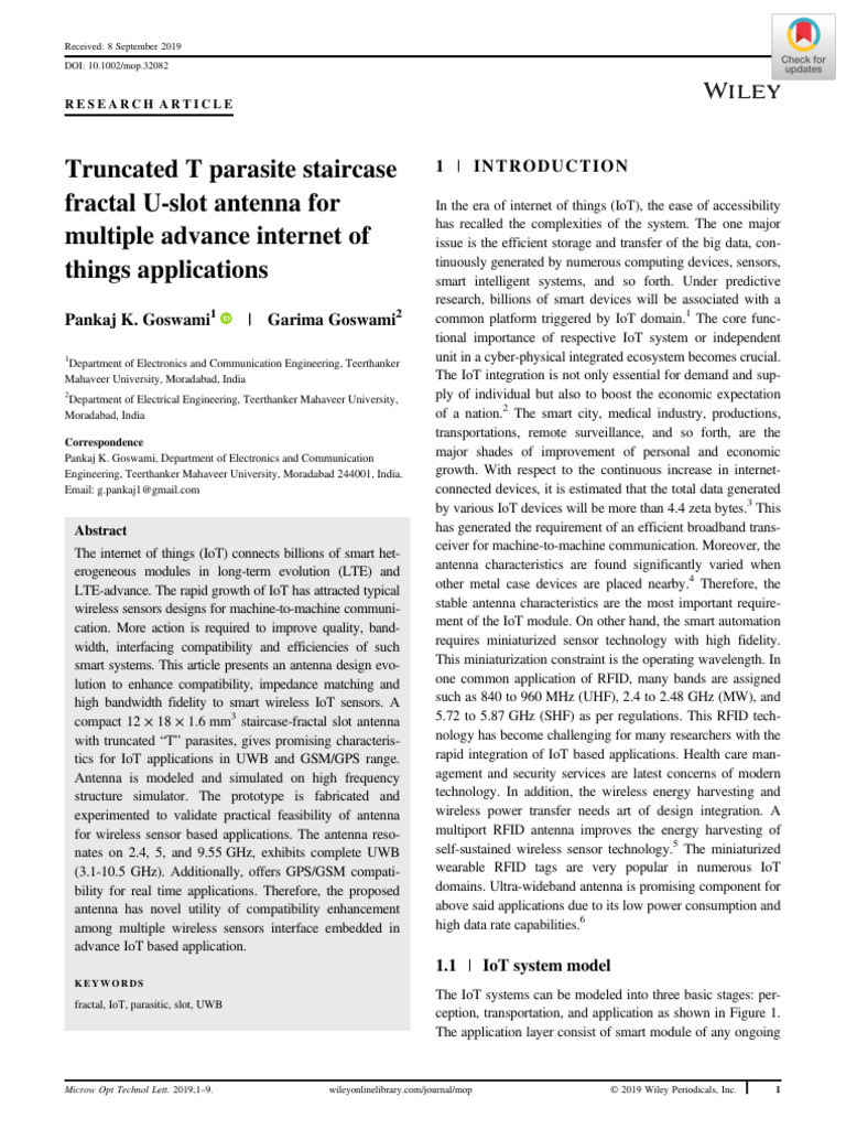 Truncated T Parasite Staircase Fractal U | PDF | Antenna (Radio ...