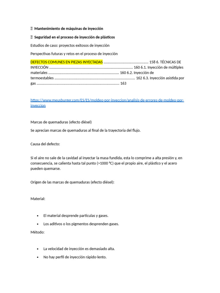Análisis de defectos en inyección de plásticos | PDF | El plastico ...