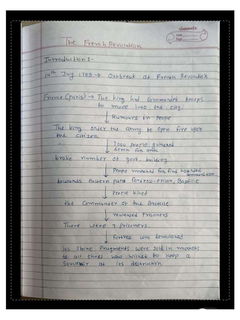 Class 9 History CH 1 Handwritten Notes | PDF