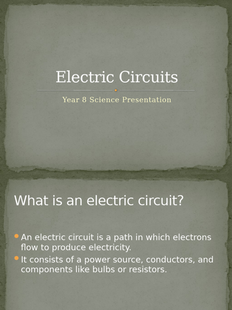 Understanding Electric Circuits for Year 8 | PDF