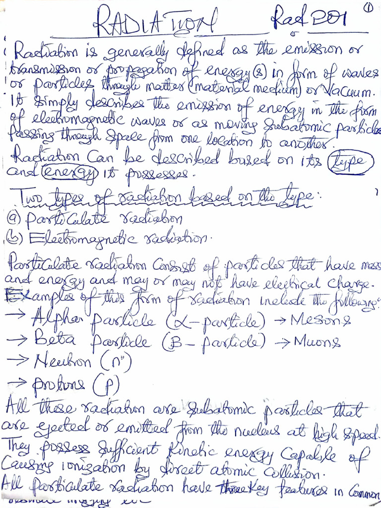 Lecture Note On Radiation and X Ray Production 06 03 2024 Frankomech | PDF