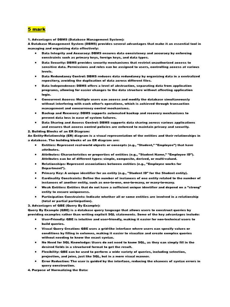 5 Mark | PDF | Database Transaction | Databases
