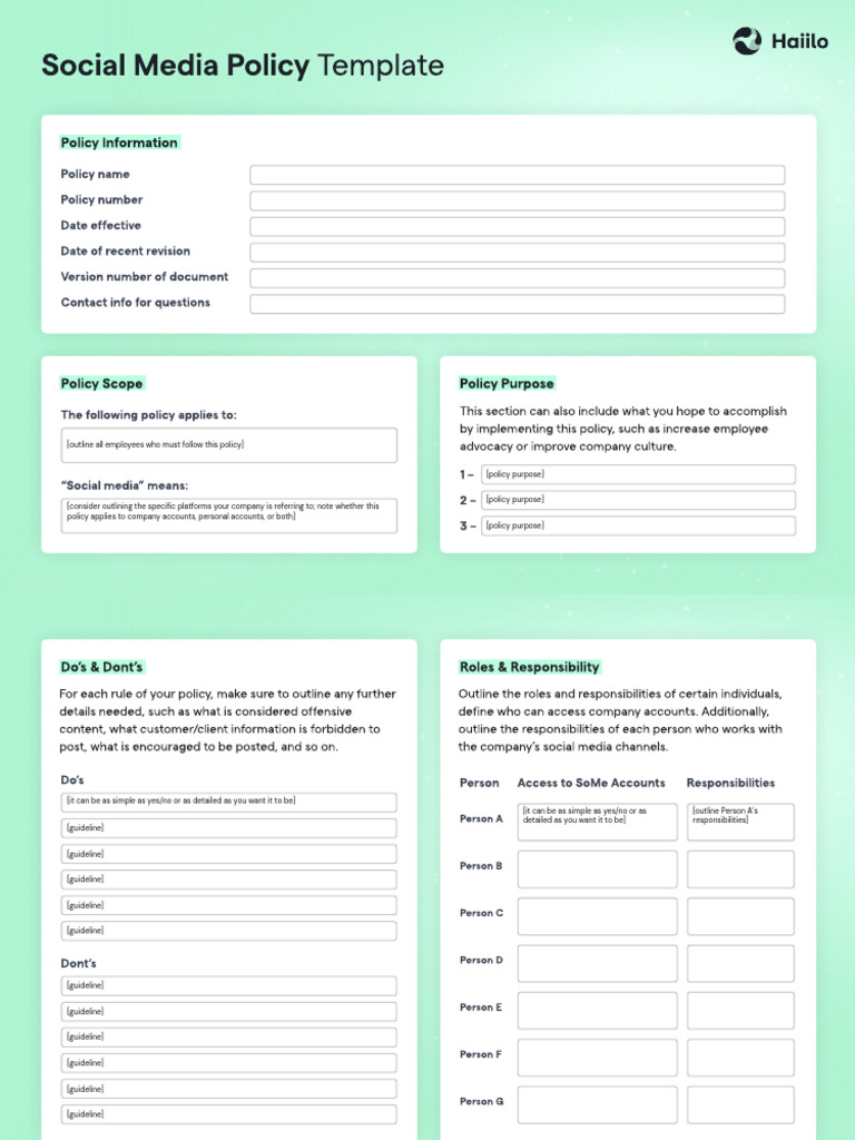 Haiilo Social Media Polcy Template | PDF | Computer Security | Security