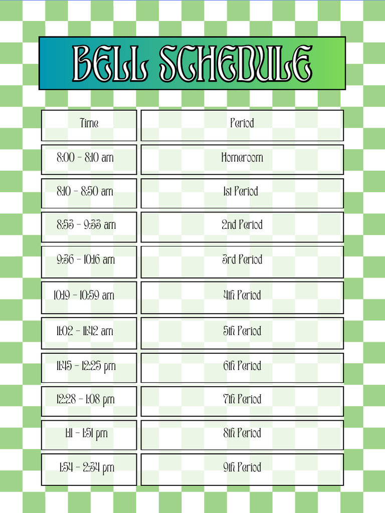 Bell Schedule | PDF