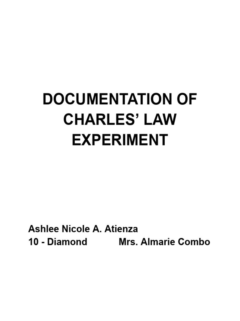 Documentation of Charles' Law Experiment | PDF
