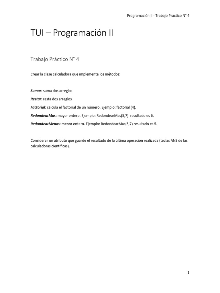 Tui - Programacion II - TP4 | PDF