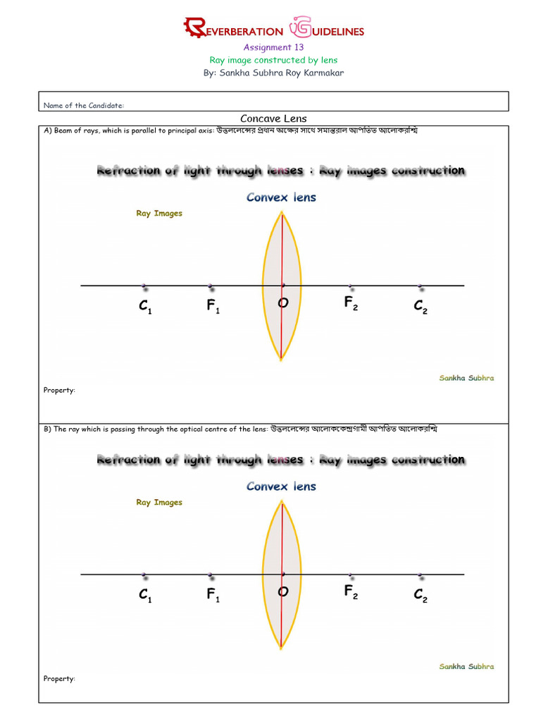 assignment 13 on refraction of ray of light through lens | PDF