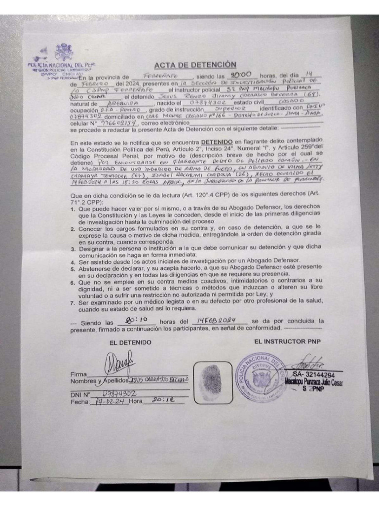 Actas Policiales | PDF