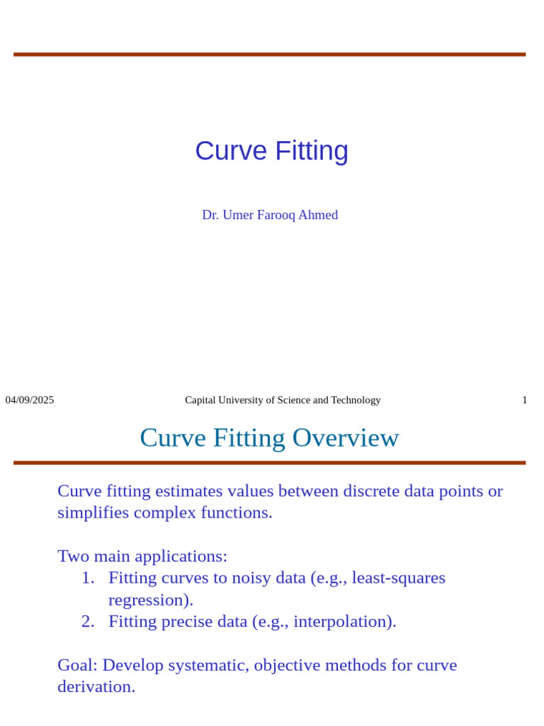 Curve Fitting Techniques and Applications | PDF | Regression Analysis ...