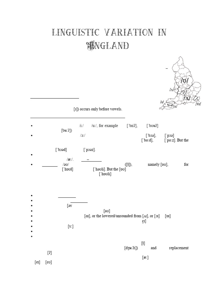 Linguistic Variation in England | PDF | Languages | Foreign Language ...