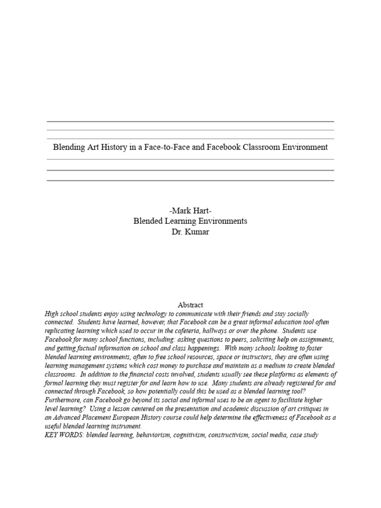 Blended Learning Project Proposal | PDF | Constructivism (Philosophy Of ...