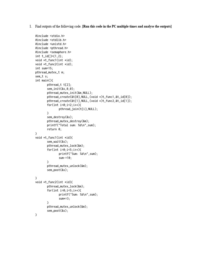 Practice Sheet_Process Synchronization | PDF | Computer Programming | Software Engineering
