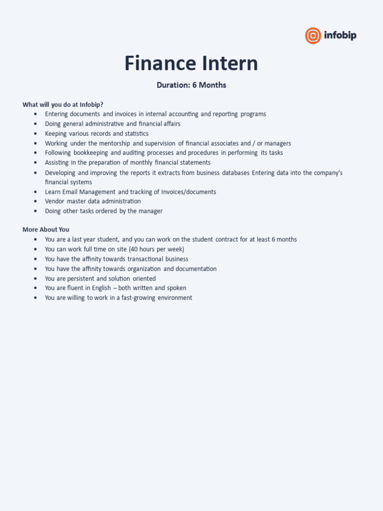 Finance Intern | PDF | Business