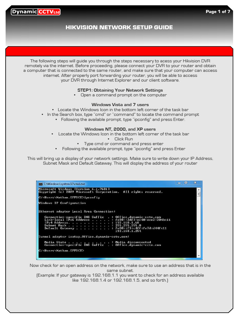 Hikvision Network Setup Guide | PDF | Router (Computing) | Computer Science