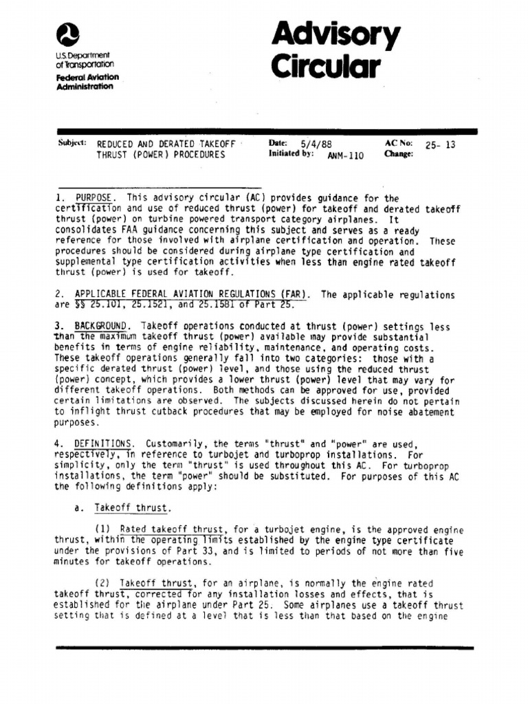 Faa Advisory - Derated and Atm Takeoff | PDF | Takeoff | Airplane