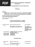 Cause List - NCDRC - 21 May 2025 | PDF