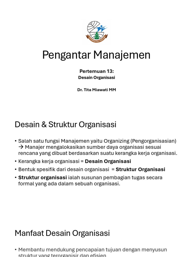 Desain dan Struktur Organisasi Efektif | PDF