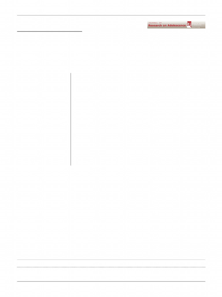 Positioning Adolescence in The Developmental Timeline | PDF ...