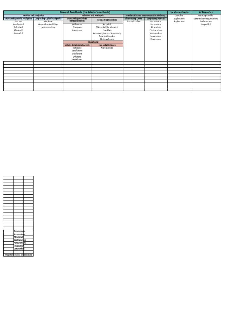 New Microsoft Excel Worksheet | PDF | Anesthesia | Clinical Medicine