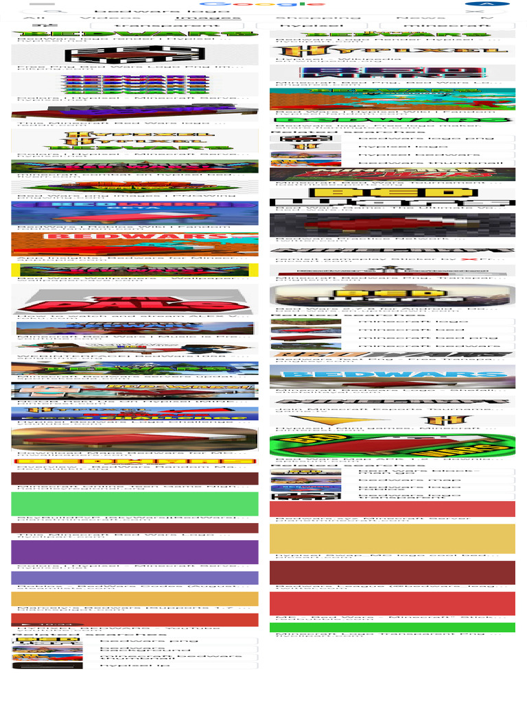 Bedwars Logo and PNG Resources | PDF | Minecraft | Network Service