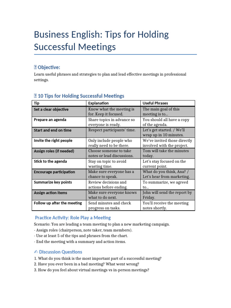 Tips_for_Holding_Successful_Meetings | PDF