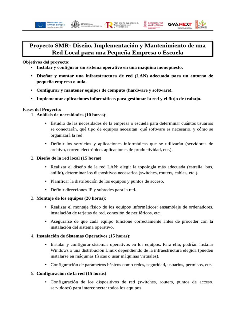 Proyectos SMR ASIR | PDF | Red de computadoras | Servidor (Computación)