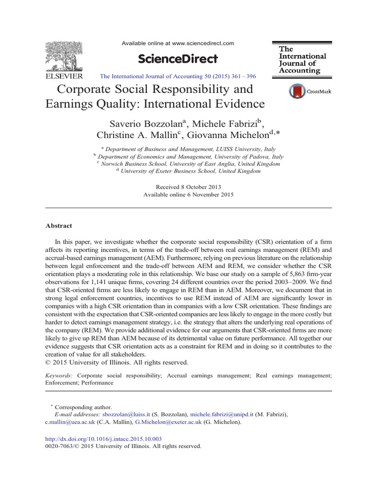 Corporate Social Responsibility and | PDF | Corporate Social ...
