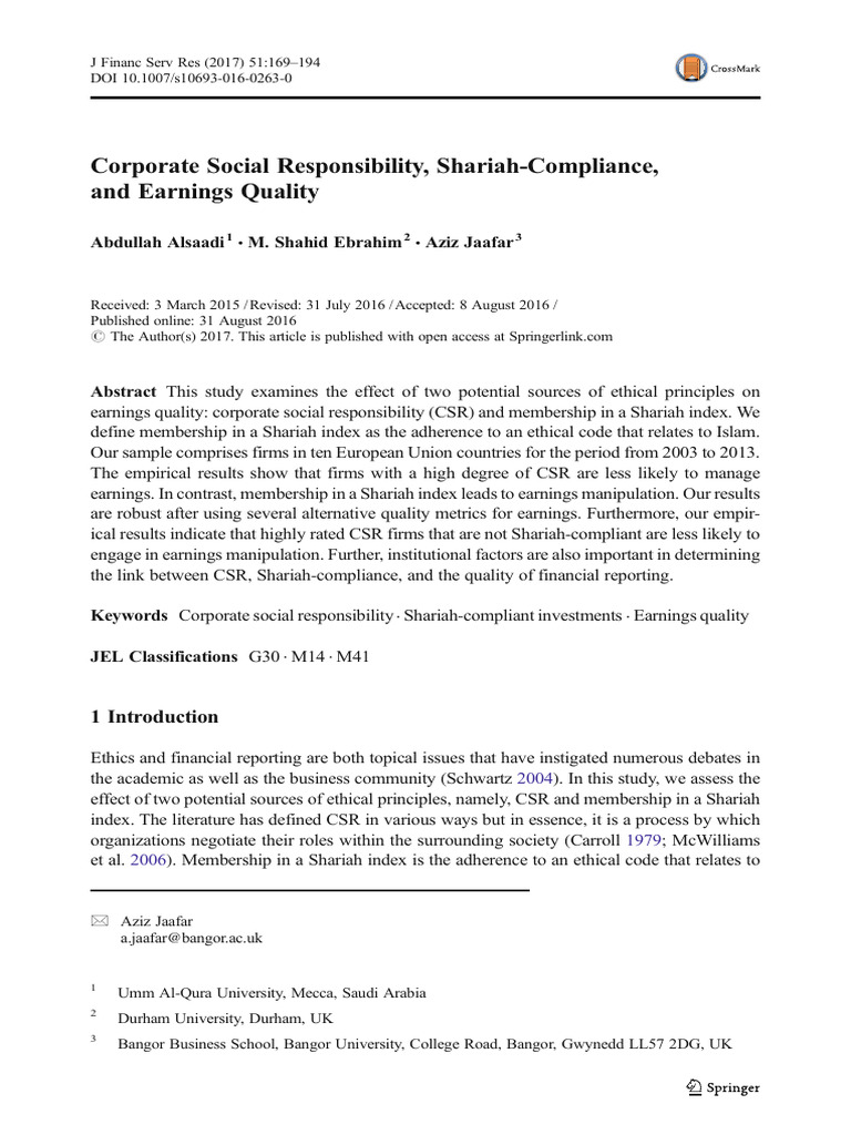 Corporate Social Responsibility, Shariah-Compliance | PDF | Corporate ...