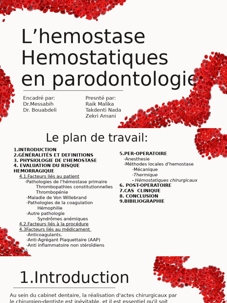 Gestion de l'hémostase en parodontologie | PDF | Hémostasie | Thrombocyte