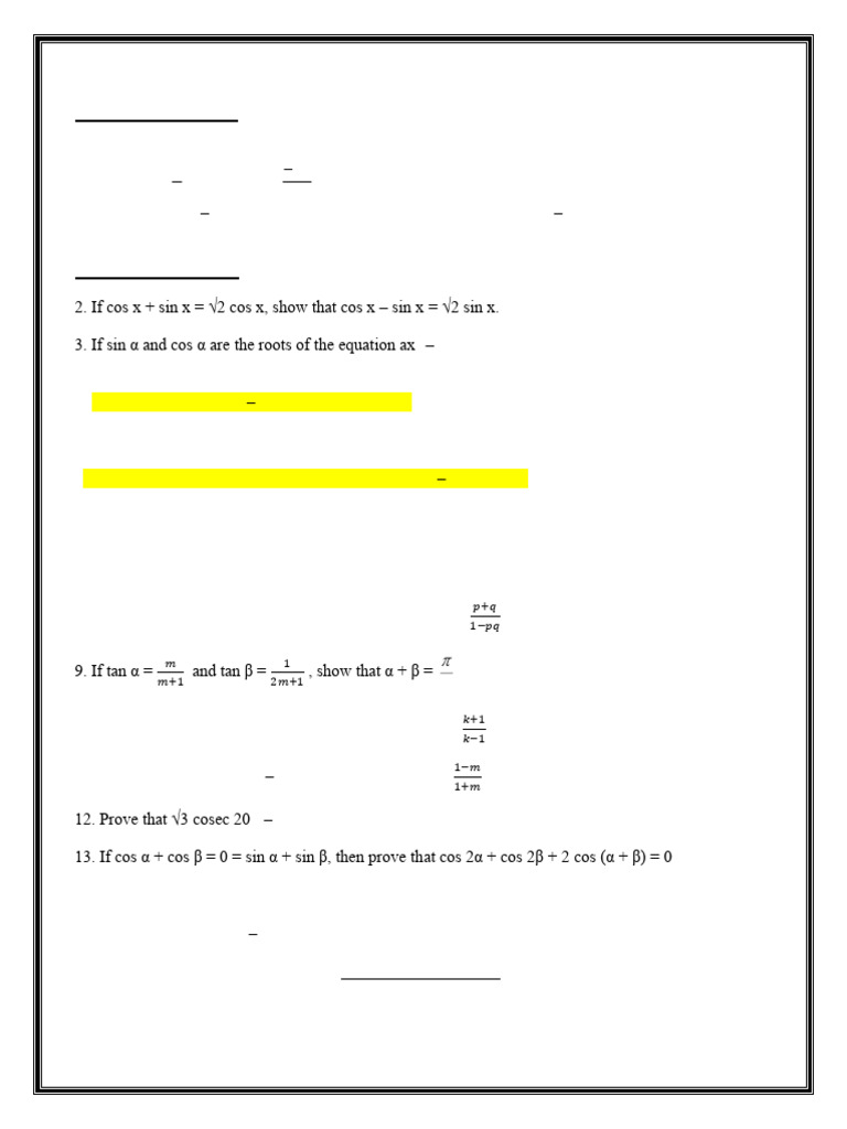 7.assignment Trignometry | PDF | Trigonometric Functions | Triangle Geometry