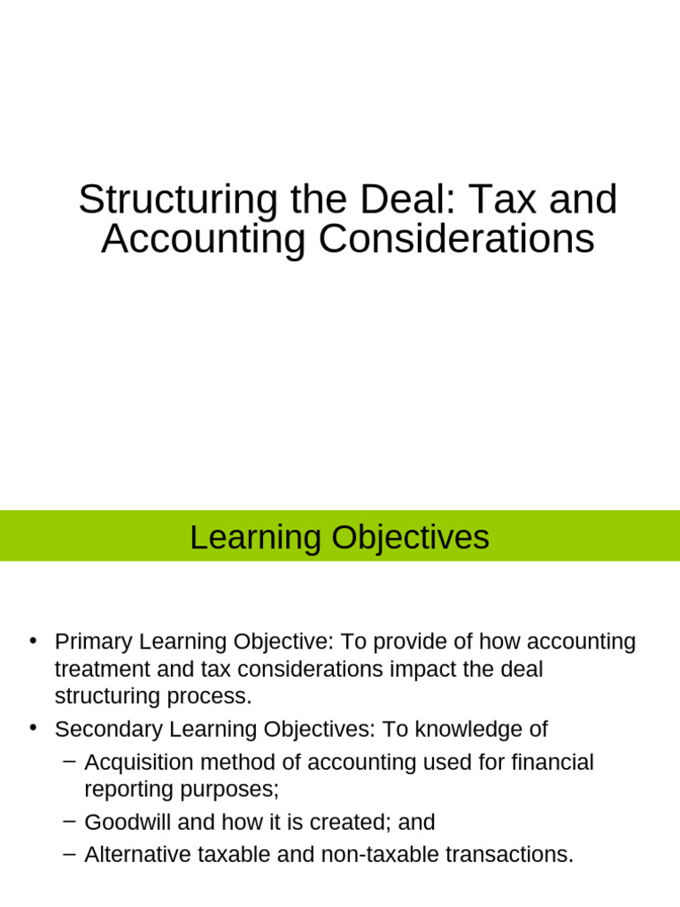 1244 - Chapter 12 Tax & Accounting Accounting Considerations | PDF ...