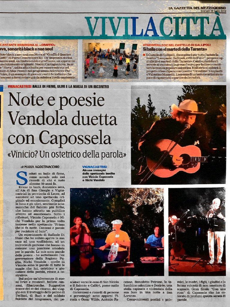 Vendola CAPOSSELA ARTICOLO | PDF