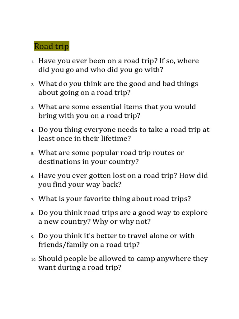 Road Trip | PDF