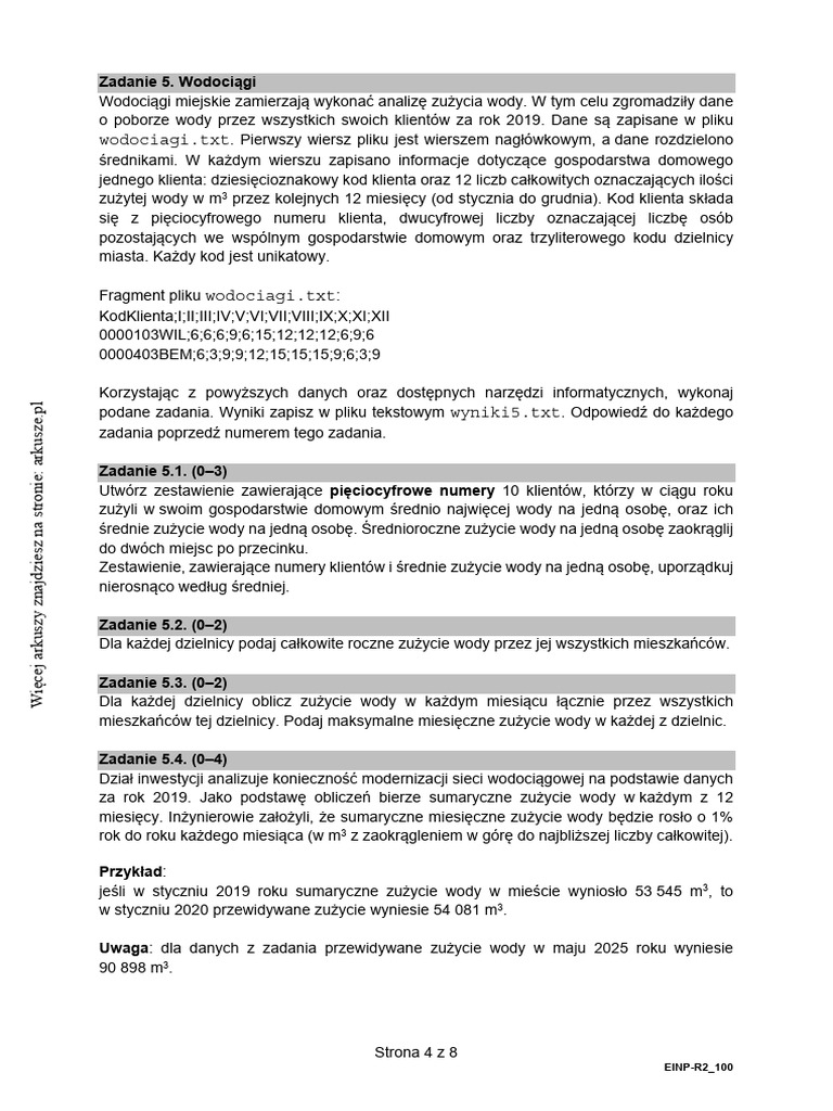 Wodociagi Zadanie Na Programowanie | PDF