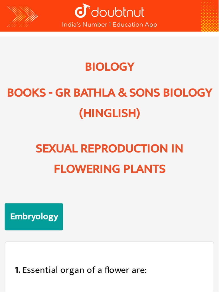 Books Doubtnut Question Bank | PDF | Seed | Fertilisation