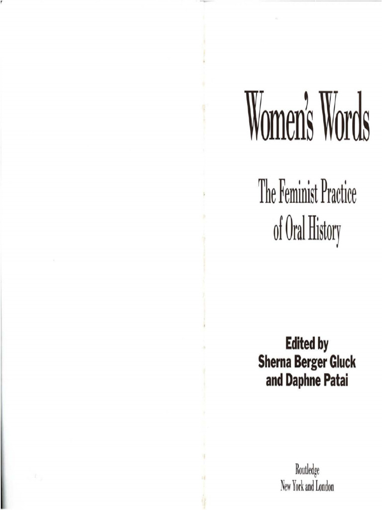 Women's Words: Feminist Oral History | PDF | Nonverbal Communication ...